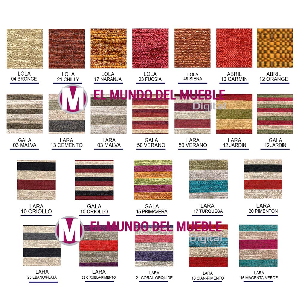 MESA FIJA1.60 + 6 SILLAS TAPIZADAS EN CHENILLE – El mundo del mueble