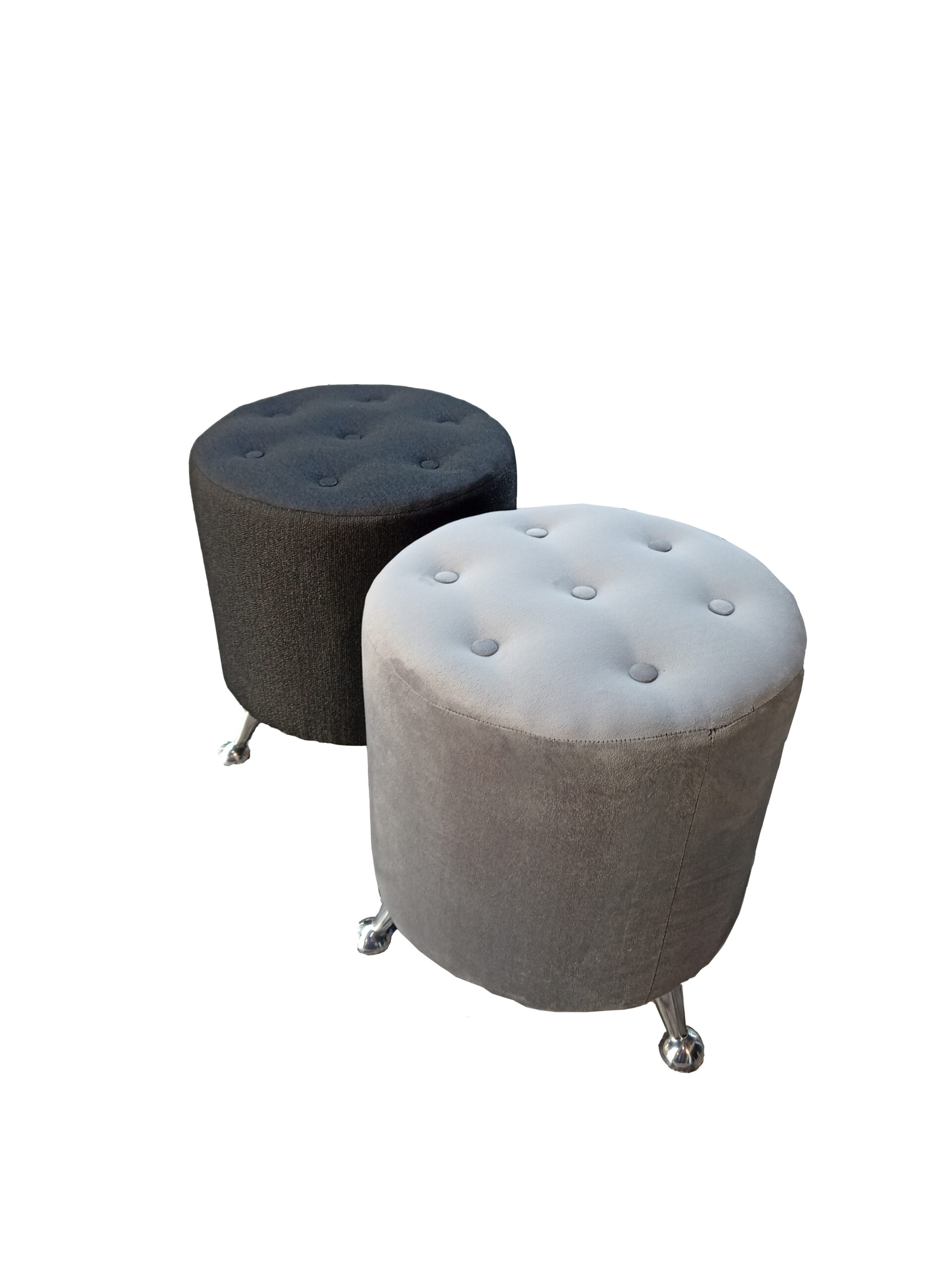 PUFF CILINDRICO CON PATAS DE METAL – El mundo del mueble