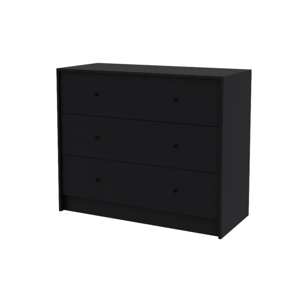 COMODA 3 CAJONES NEGRA CM102 CENTROESTANT – El mundo del mueble