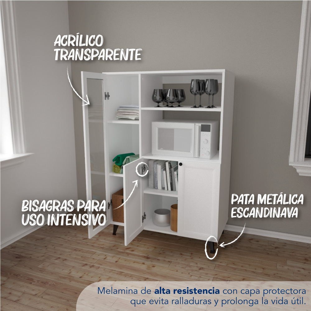 ORGANIZADOR BOHO 132 CON ESTANTE Y DOS PUERTAS MODULAR BH132 ...