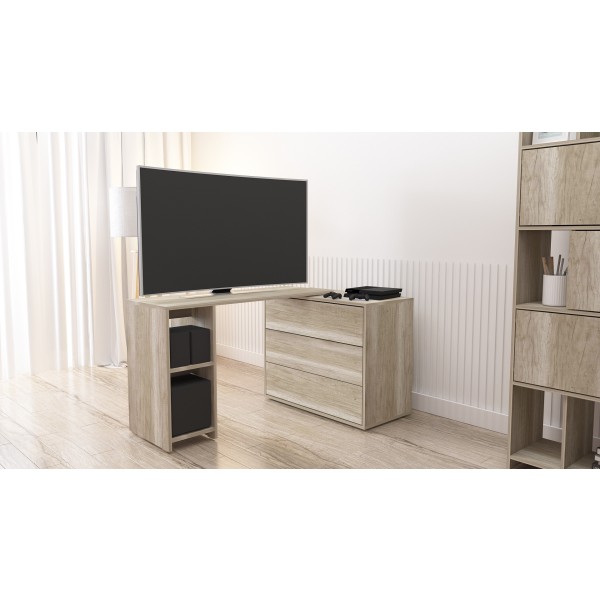 MESA RACK GIRATORIA PARA TV CON CAJONES 5012 CORSA – El mundo del mueble